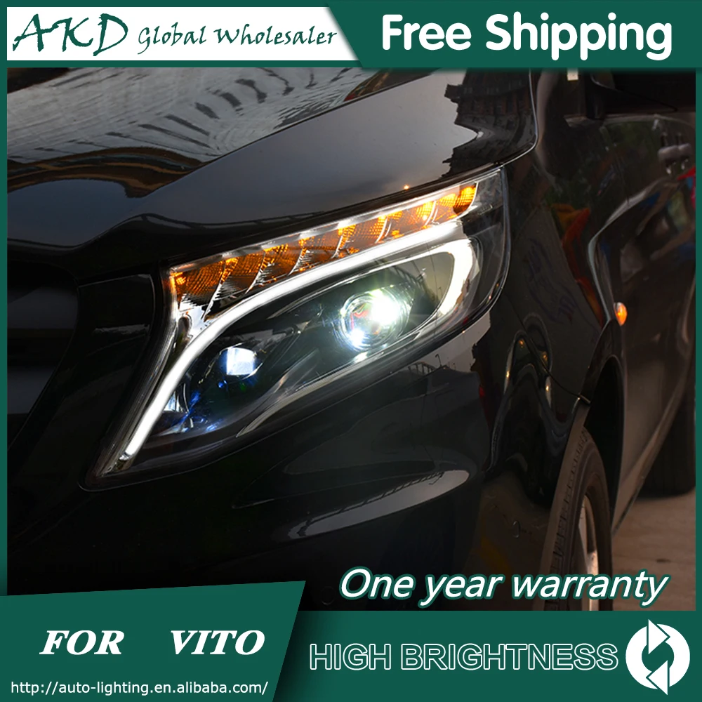 Headlights-For-Benz-VITO-2013-2019-DRL-Daytime-Running-Lights-Head-Lamp ...