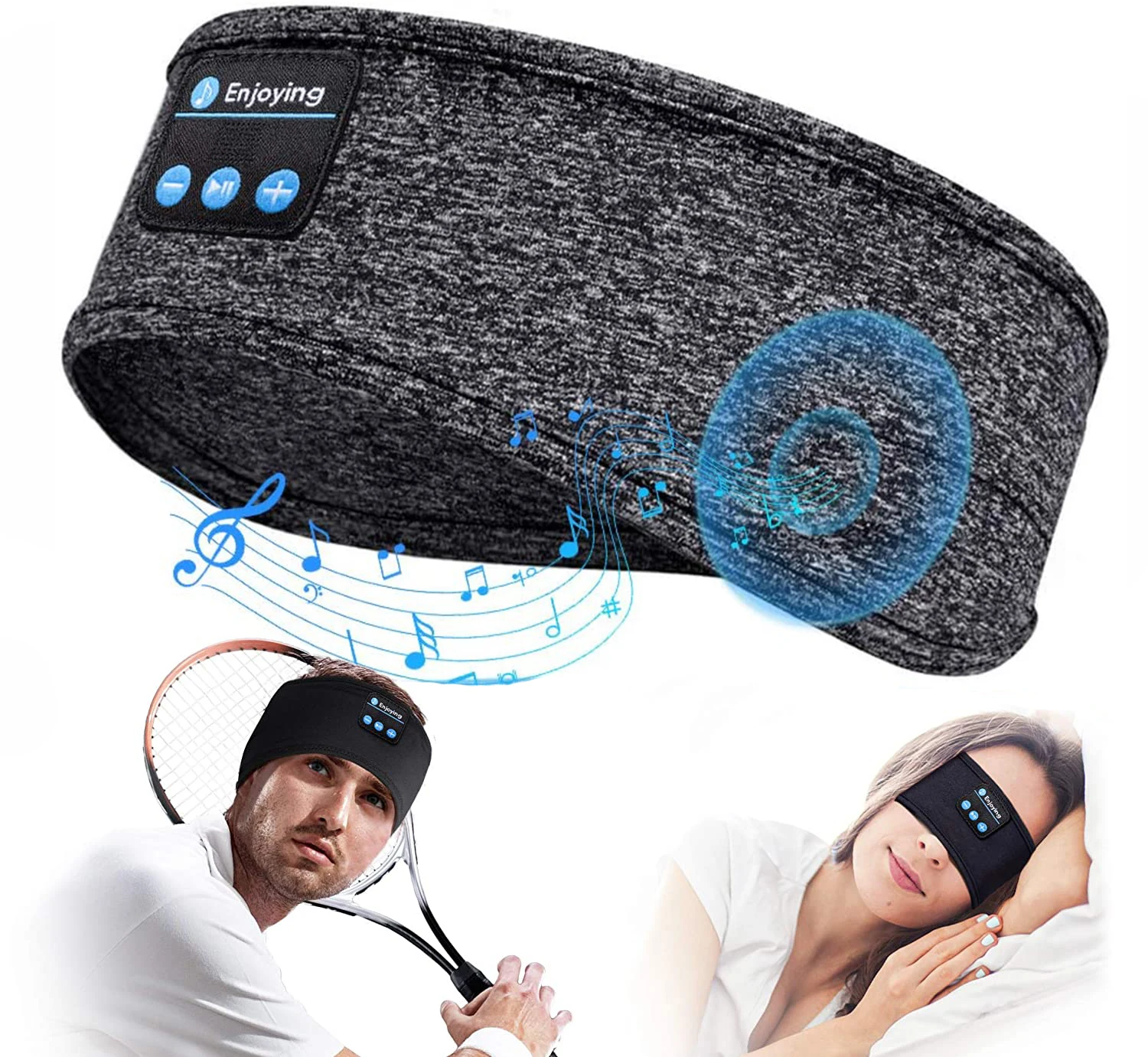 Wireless-Earphone-Headband-Running-Sport-Elastic-Sweatband-Headbands ...