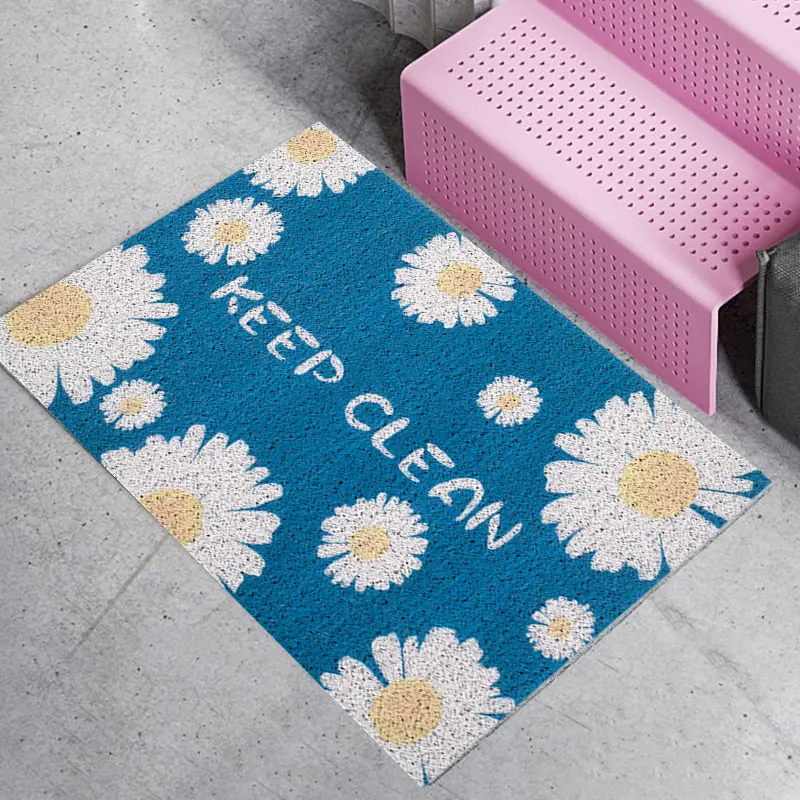 Custom Daisy INS Style Doormat PVC Silk Loop Mat Welcome Home Front ...