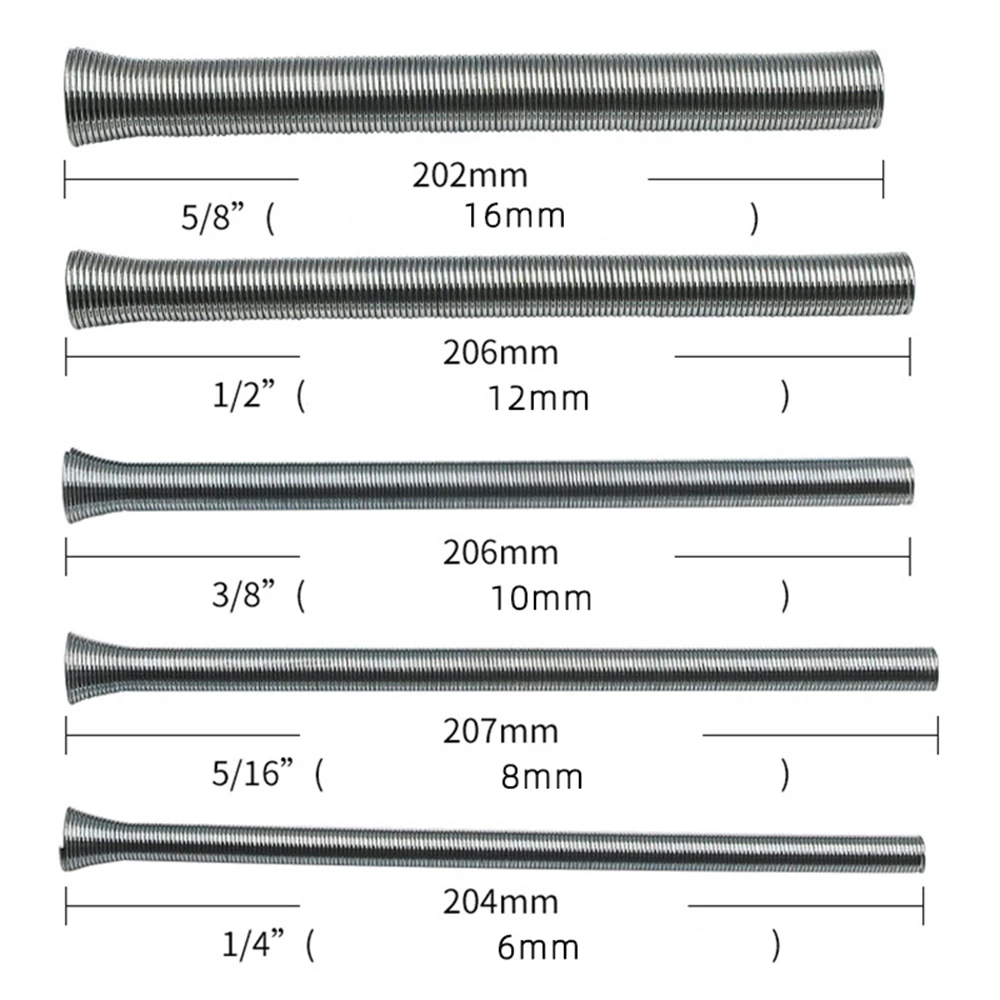5pcs/set Manual PVC Wire Spring Pipe Bender Curve Springs Tube Bending ...