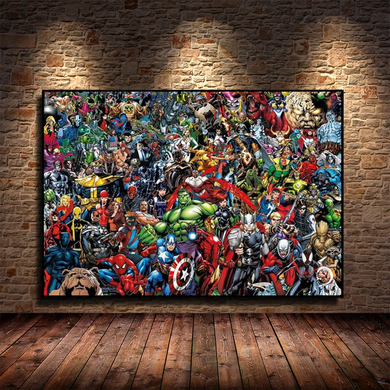 Marvel-Canvas-Painting-Superhero-Captain-America-Poster-Prints-Wall-Art ...