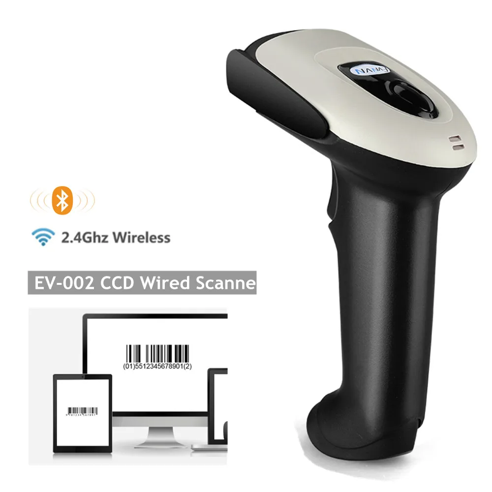 Bluetooth CCD Barcode Scanner Bluetooth 2.4GHz Wireless USB Wired ...