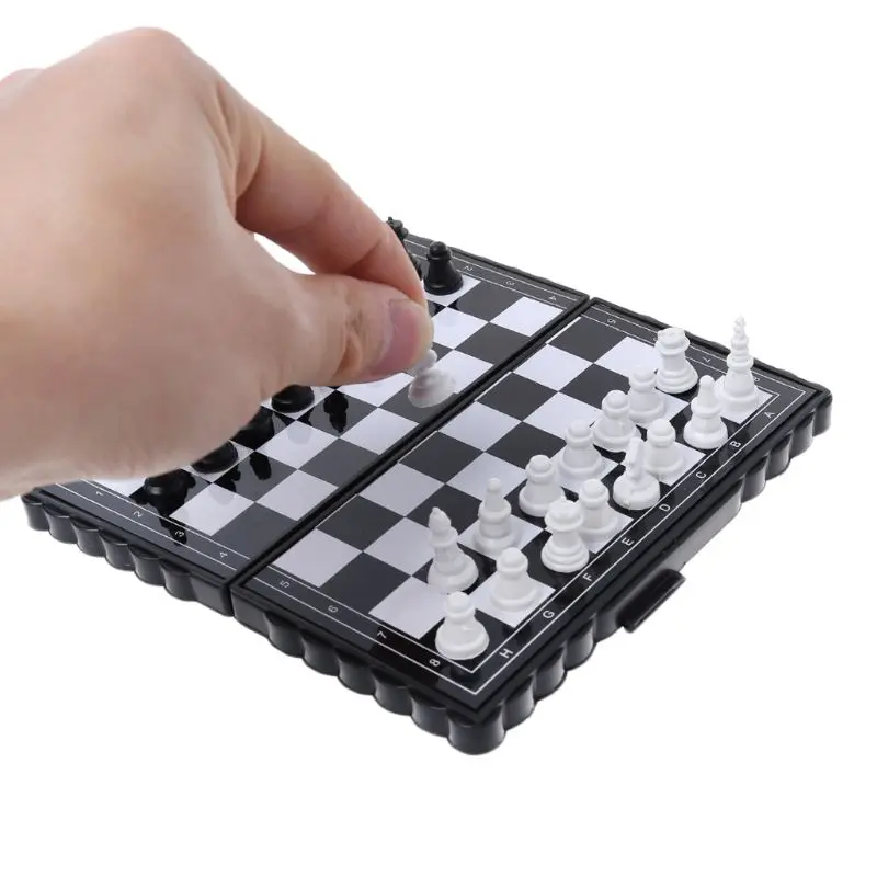 1set-Mini-Portable-Chess-Folding-Magnetic-Plastic-Chessboard-Board-Game ...