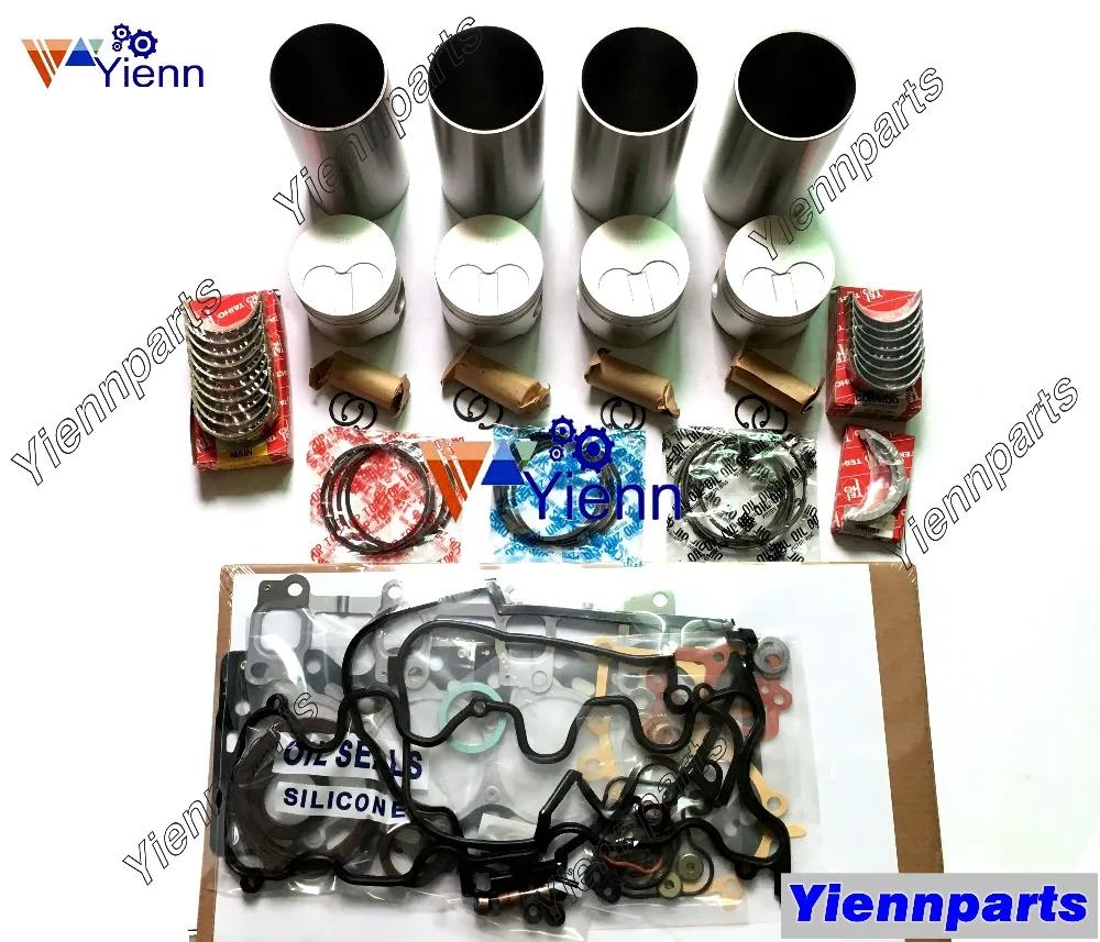 For Toyota 2c Overhaul Rebuild Kit Piston Piston Ring Liner Head Gasket ...