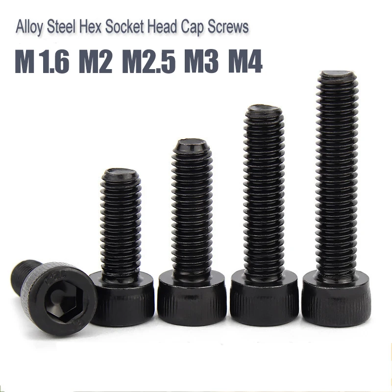 VIS,M2 50PCS-18mm--Vis À Six Pans Creux En Acier Au Carbone Noir 12.9 ...