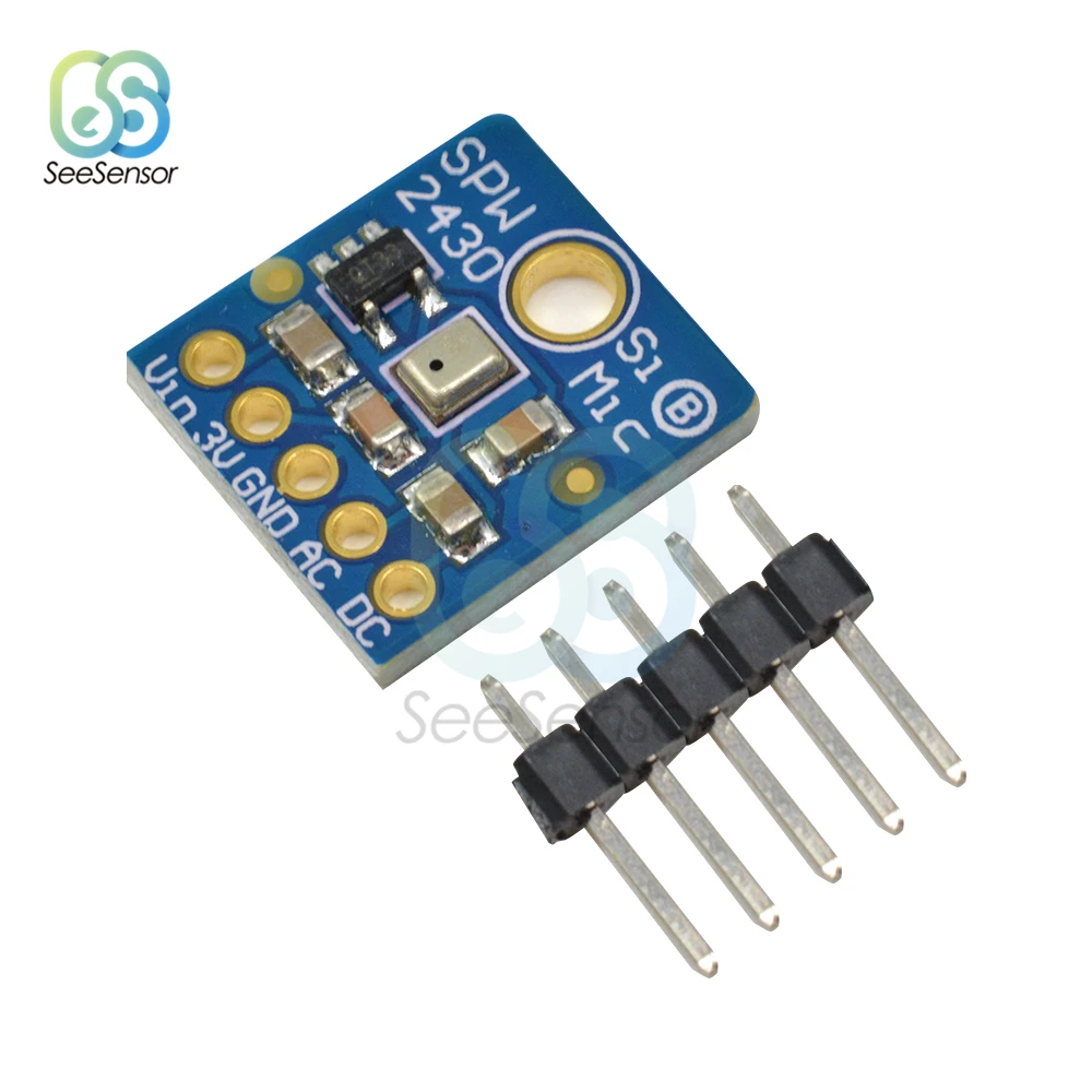 シリコンmemsマイクSPW2430 ブレイクアウト音検出センサモジュールワイド周波数 100hz 10 125khzオーディオサンプリング ...