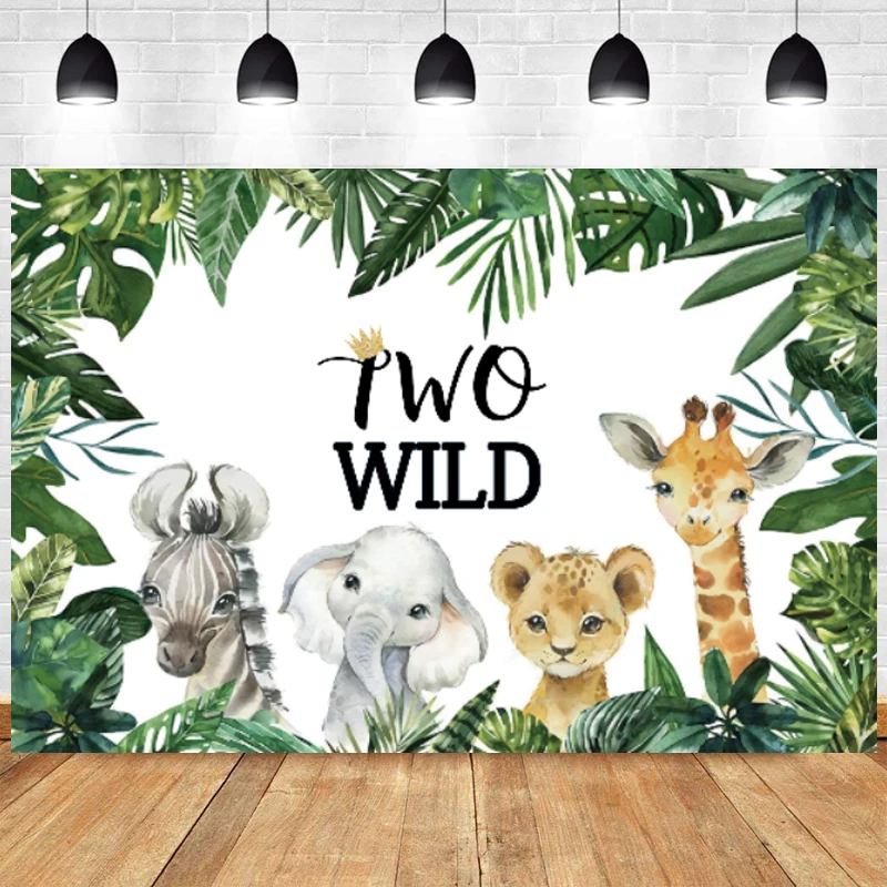 Paper & Party Supplies gold Two Wild Birthday Banner Jungle Black ...