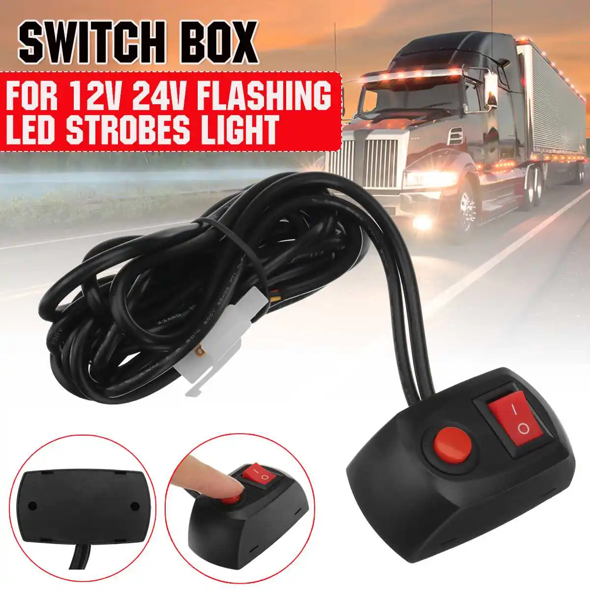 1pcs Car Truck Strobe Light Swithc Box 12V 24V Work Light Bar On/Off ...