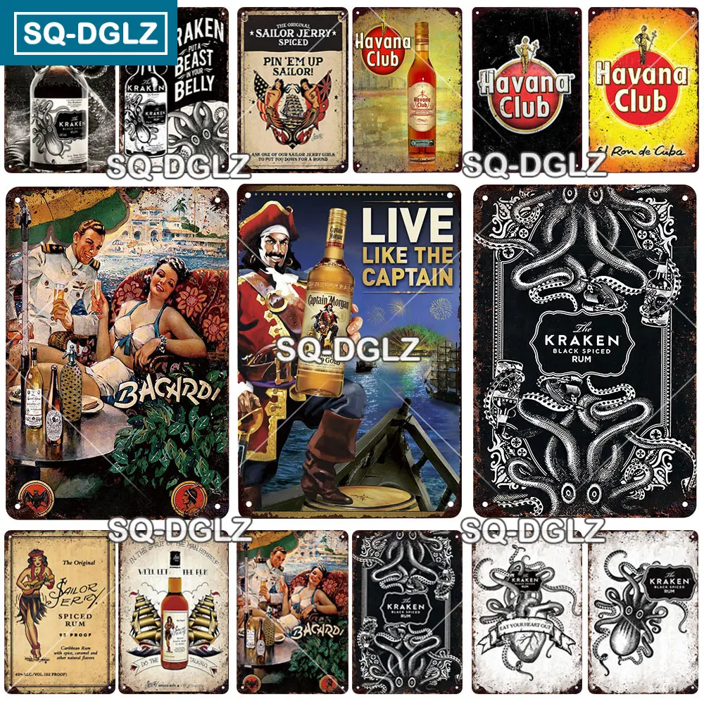 Rum-Metal-Sign-Plaque-Vintage-Pub-Bar-Decor-Beer-Tin-Sign-Plate-Rock ...