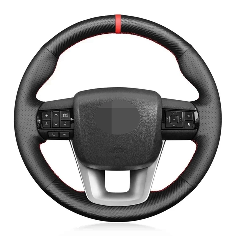 Siyah-karbon-Fiber-deri-el-diki-li-araba-direksiyon-k-l-f-Toyota ...