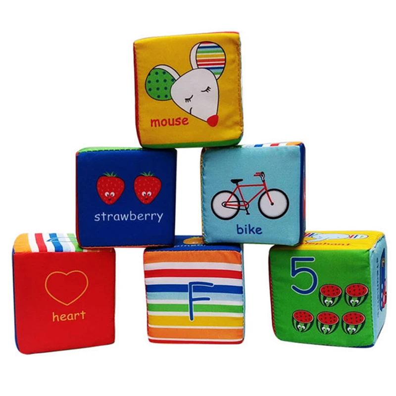 Children Newborn Baby Toys 0 12 Months Rattle Cloth Building Blocks ...