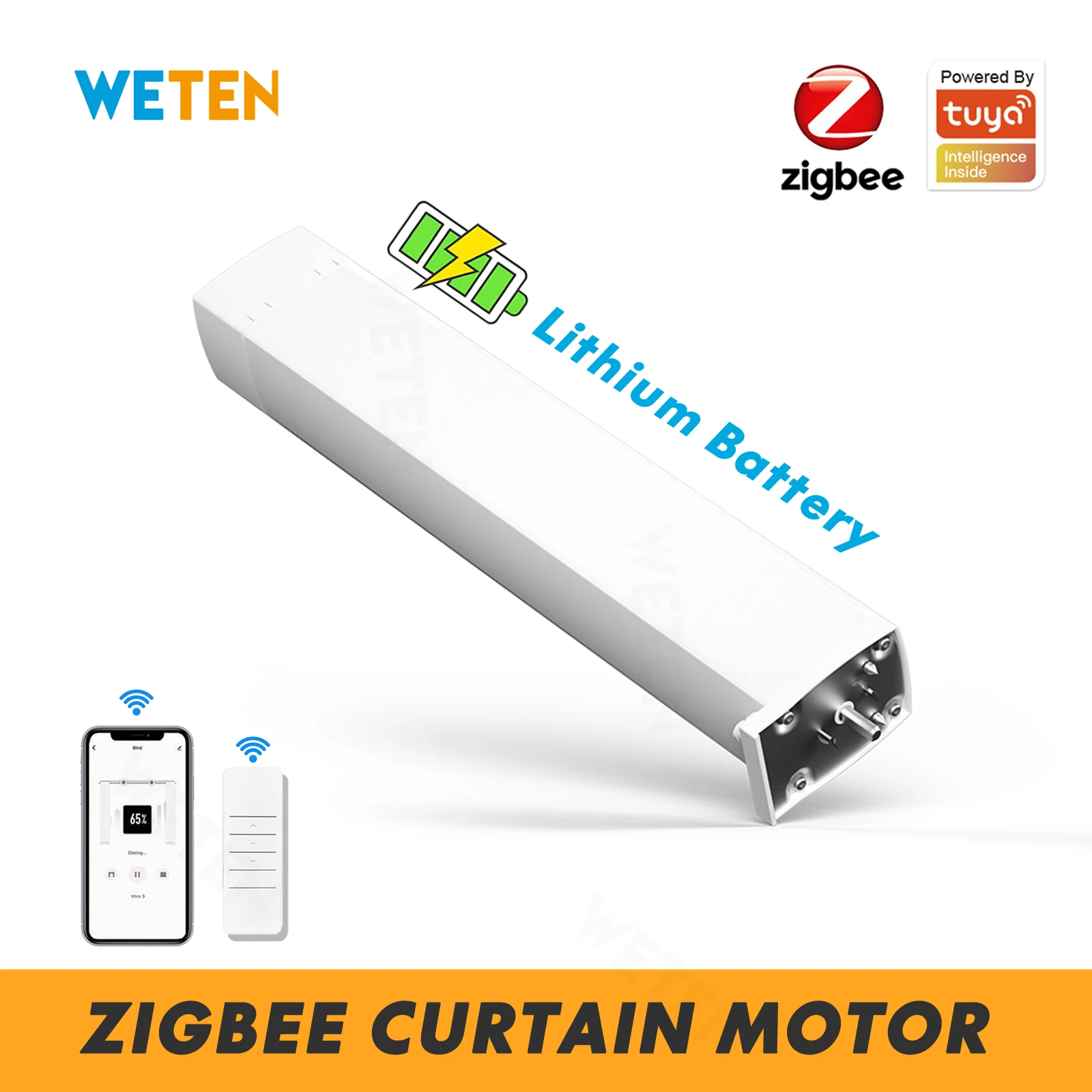 Zigbee akıllı motorlu elektrikli perde motoru ile pil, Tuya akıllı ...