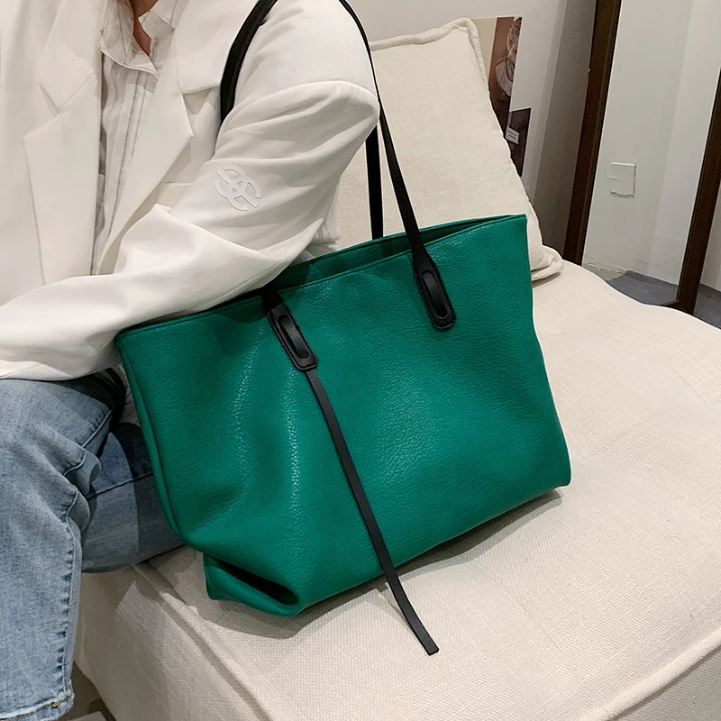 Large Capacity Casual Tote Bags for Women Big Shoulder Bag Leather 2021 ...