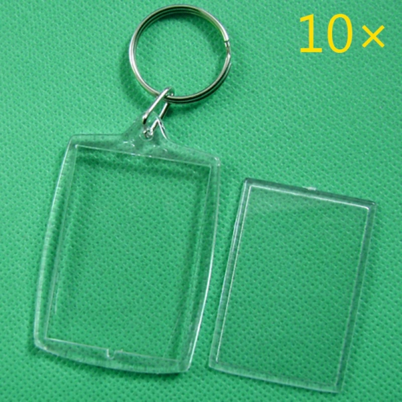 10-Pcs-Keychain-Key-Chain-Rings-Blank-Clear-Transparent-Acrylic-Picture ...