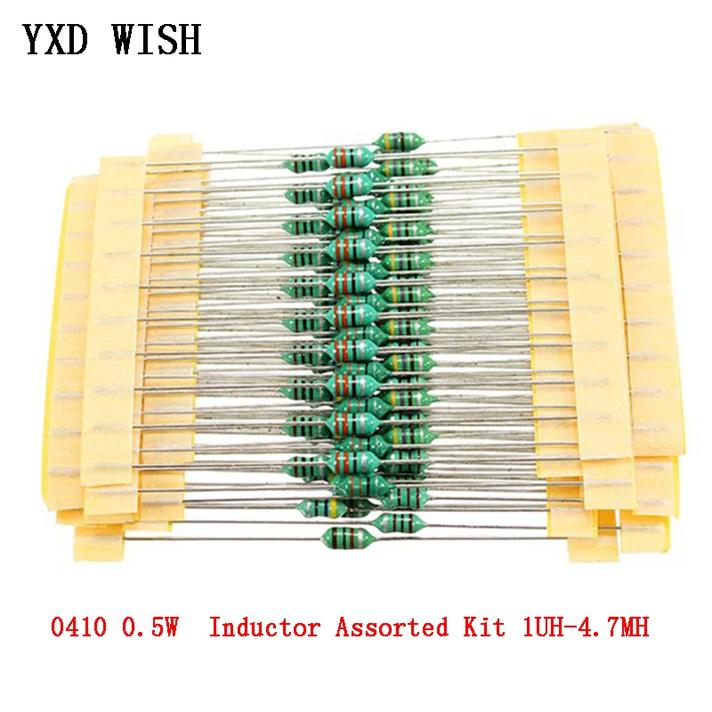 20 Values 0410 Inductor Assorted Kit 1uH-4.7MH 0.5W Color Ring ...