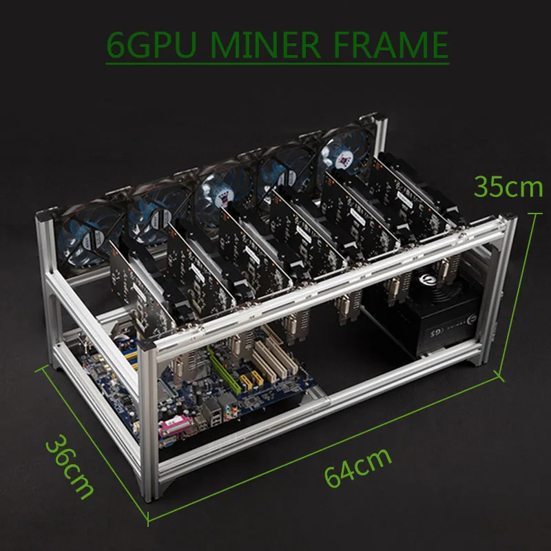 Btc Miner Case Server Rack 6 Gpu Aluminum Stackable Mining Rig Open Air ...