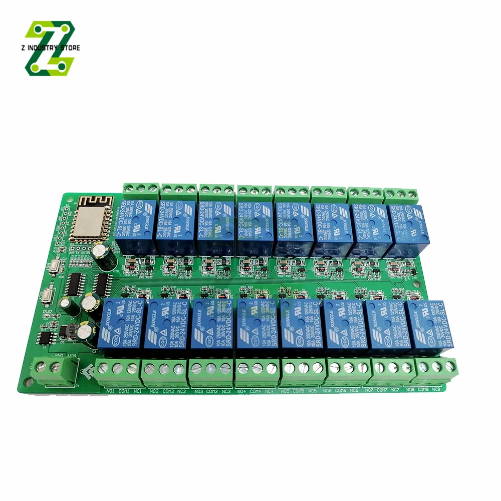 Dc 5V 12V 24V Esp8266 Esp-12F 16 Channel Relay Bord Module Wifi ...