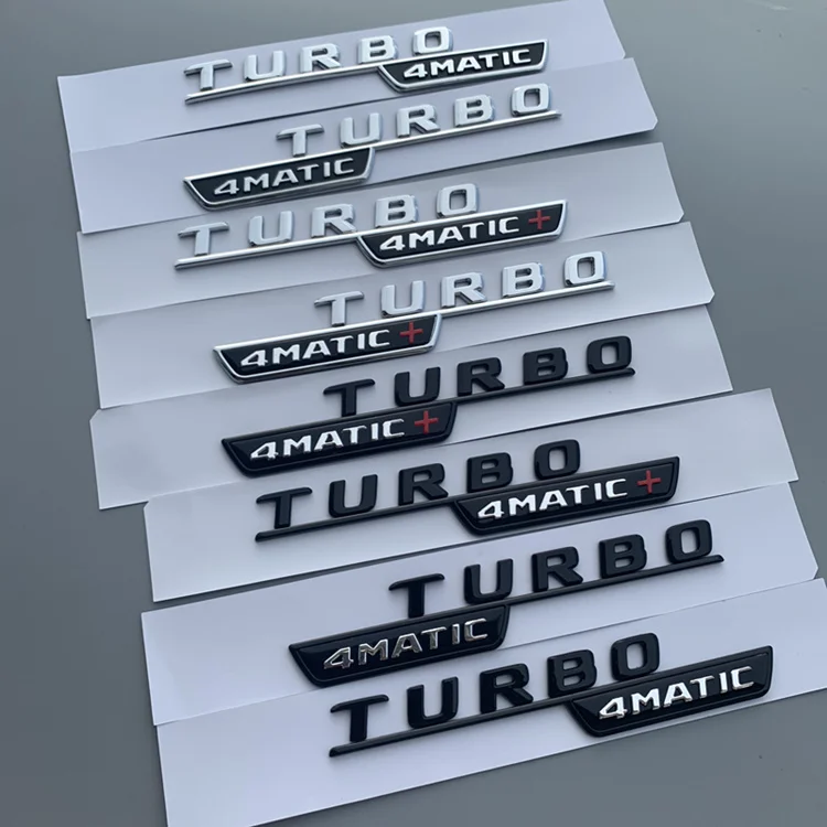 5-pairs-Flat-Letters-Emblem-for-Benz-TURBO-4MATIC-Red-Plus-Car-Styling ...