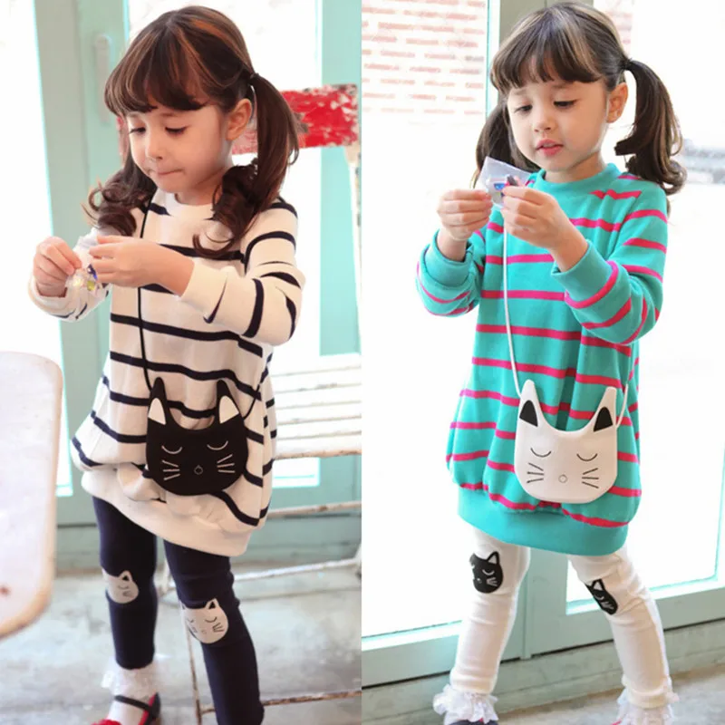Children-Clothing-Sets-Girls-Spring-Autumn-Striped-Long-Sleeve-With-Bag ...