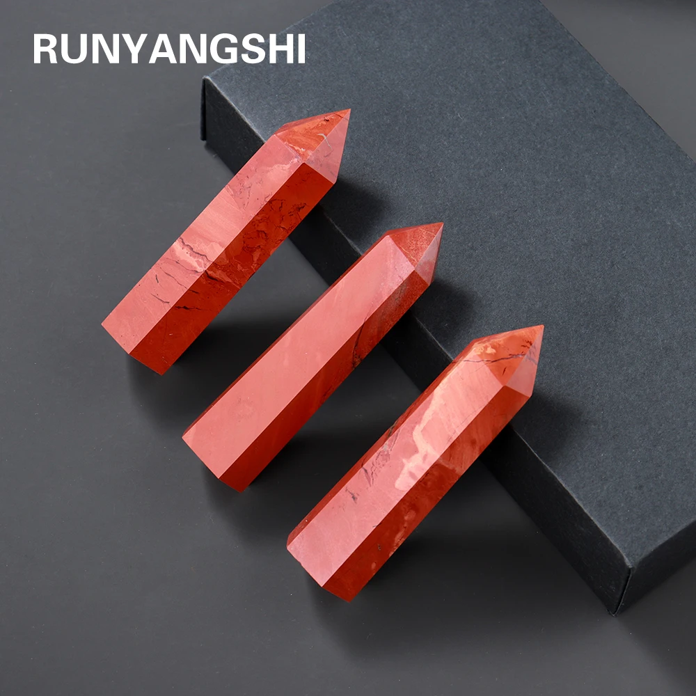 Natural-Red-Crystal-Quartz-Reiki-Red-jasper-Points-Crystal-pillar ...