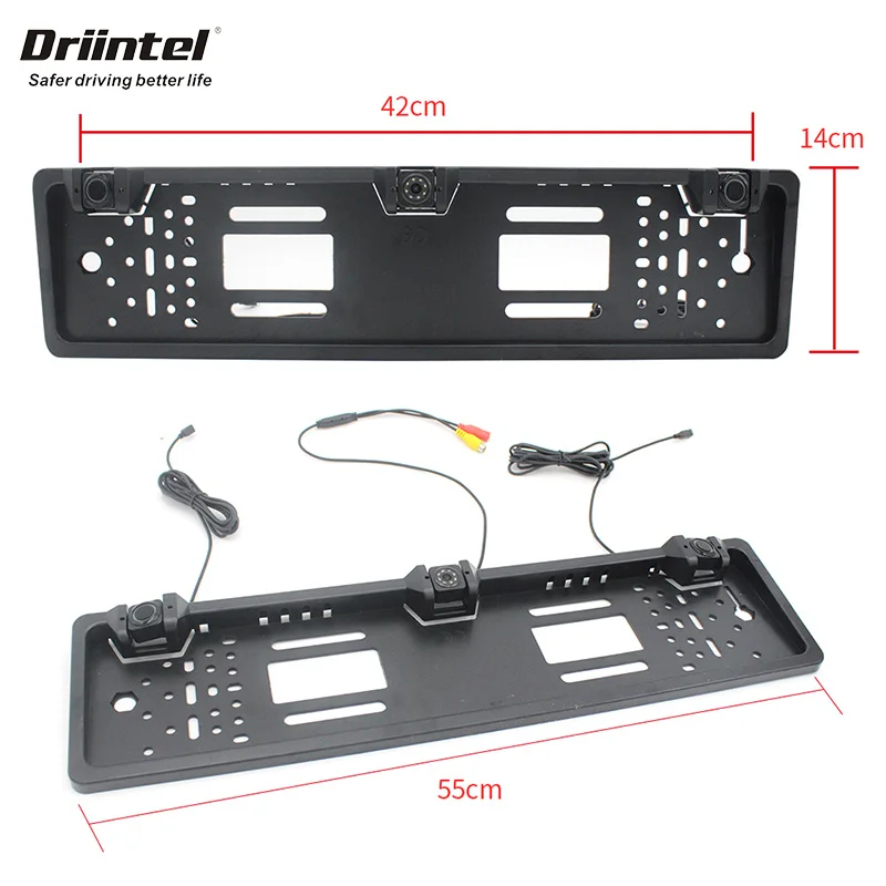 Driintel European License Plate Frame Backup Camera Auto Parts 8 Led ...