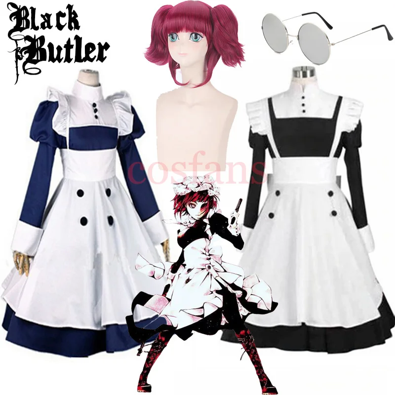 Japanese Anime Black Butler Maid Kuroshitsuji Mey Rin Maid Costume ...