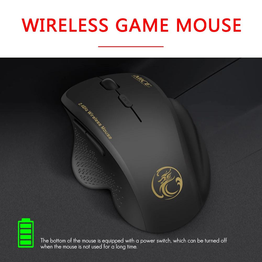 IMICE G6 2.4GHz Wireless Mouse 1600 DPI Adjustable Ergonomic Vertical ...