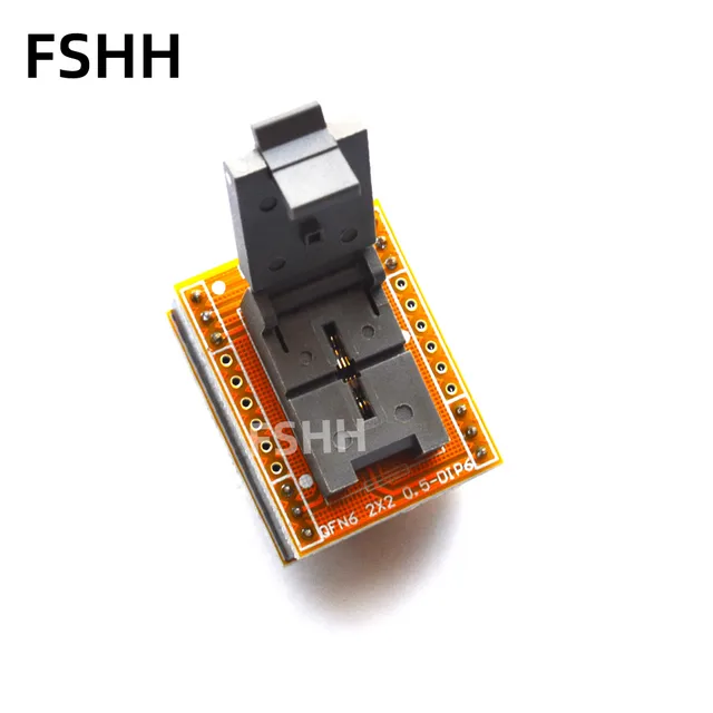 Clamshell QFN6 to DIP6 adapter WSON6 DFN6 MLF6 test socket 2X2mm 0.5mm ...
