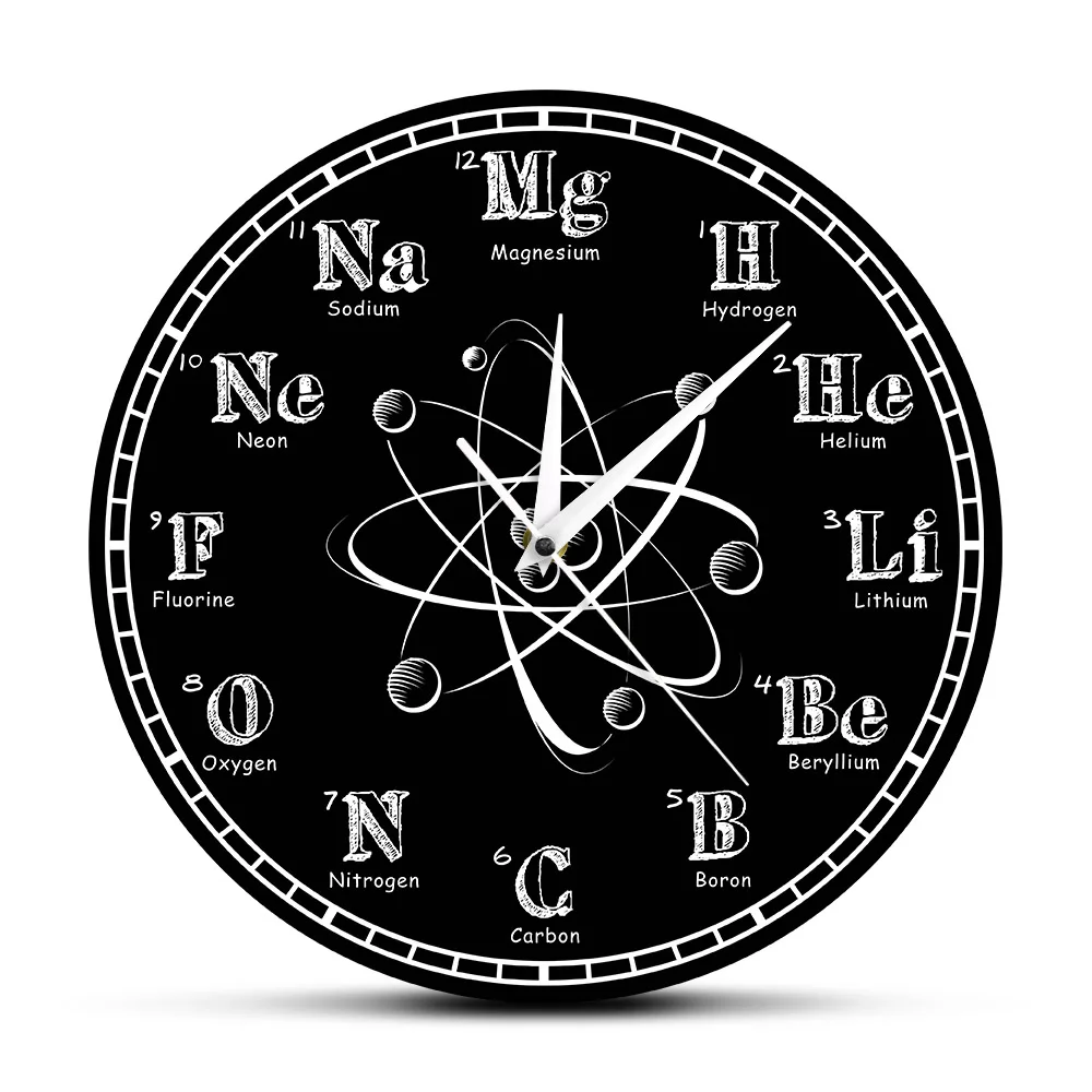 Chemical Symbols Wall Clock Periodic Table Chalkboard Chemistry Teacher ...