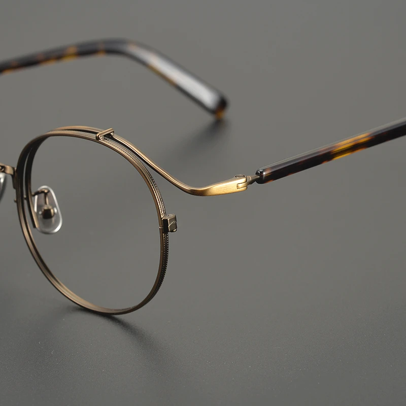 Japanese-Handmade-Men-Glasses-Frame-Retro-Round-Titanium-Optical ...