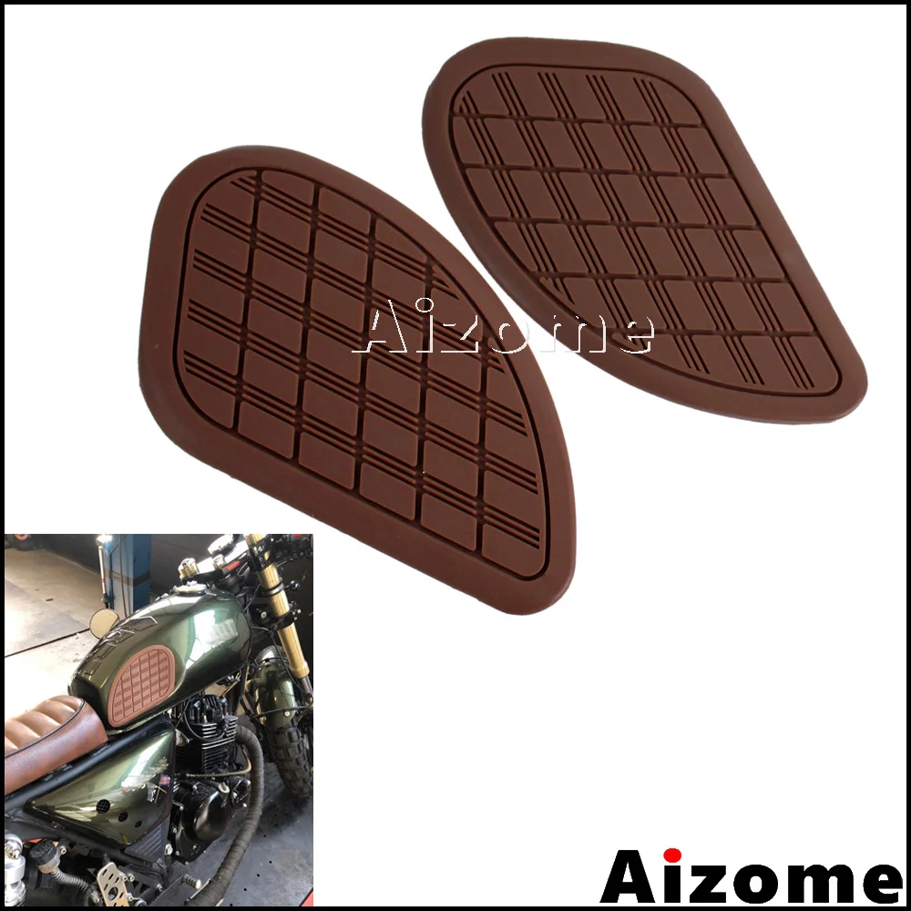 Cafe Racer Tank Traction Pad Side Gas Tank Knee Grip Protector Stickers ...