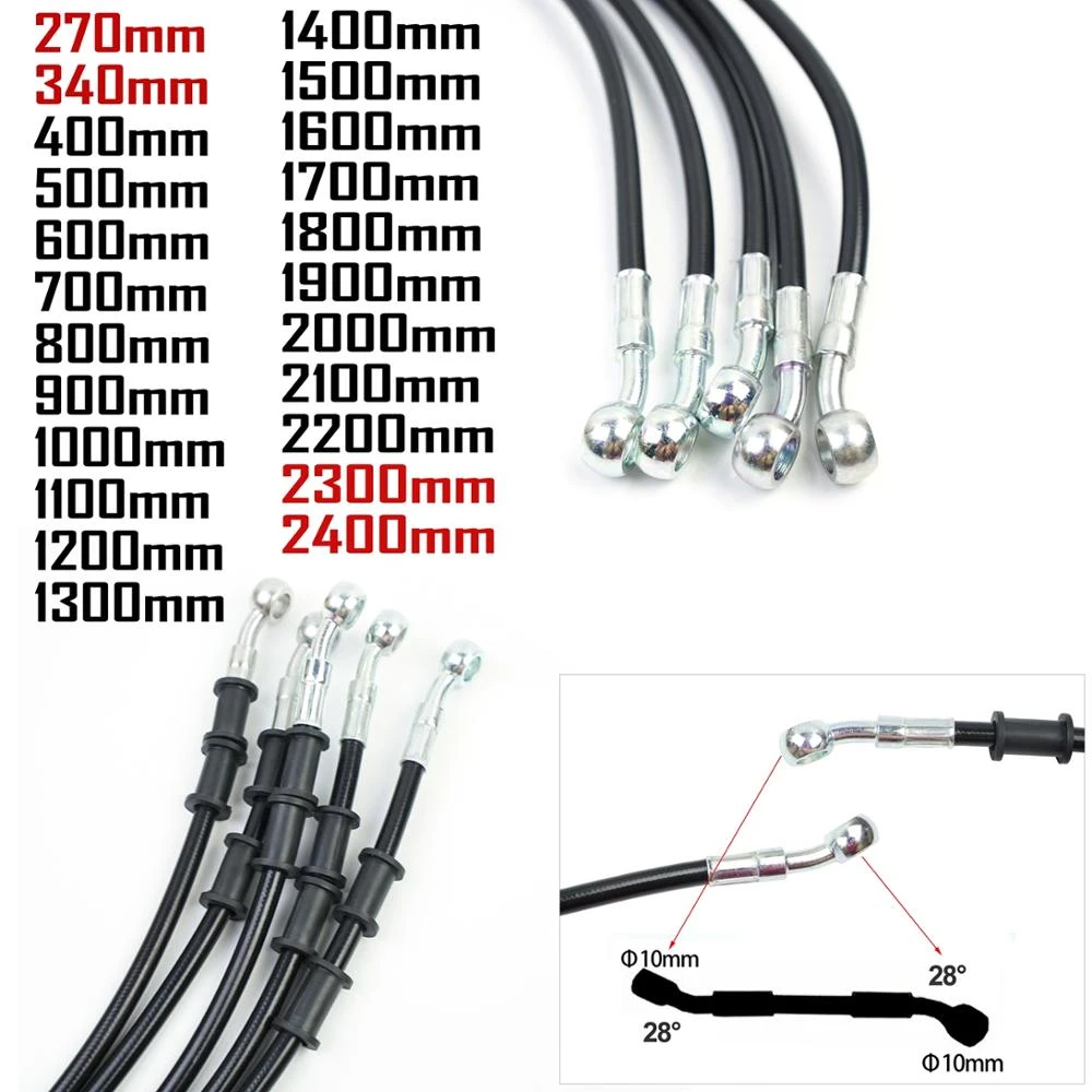 270mm 2400mm Brake Hose Hydraulic DOT Line Cable 10mm Banjo for Suzuki ...