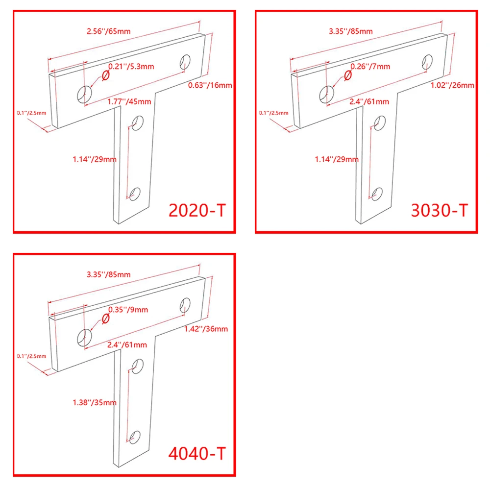 2020-3030-4040-T-Shape-Corner-Connector-Connecting-Plate-Joint-Bracket ...
