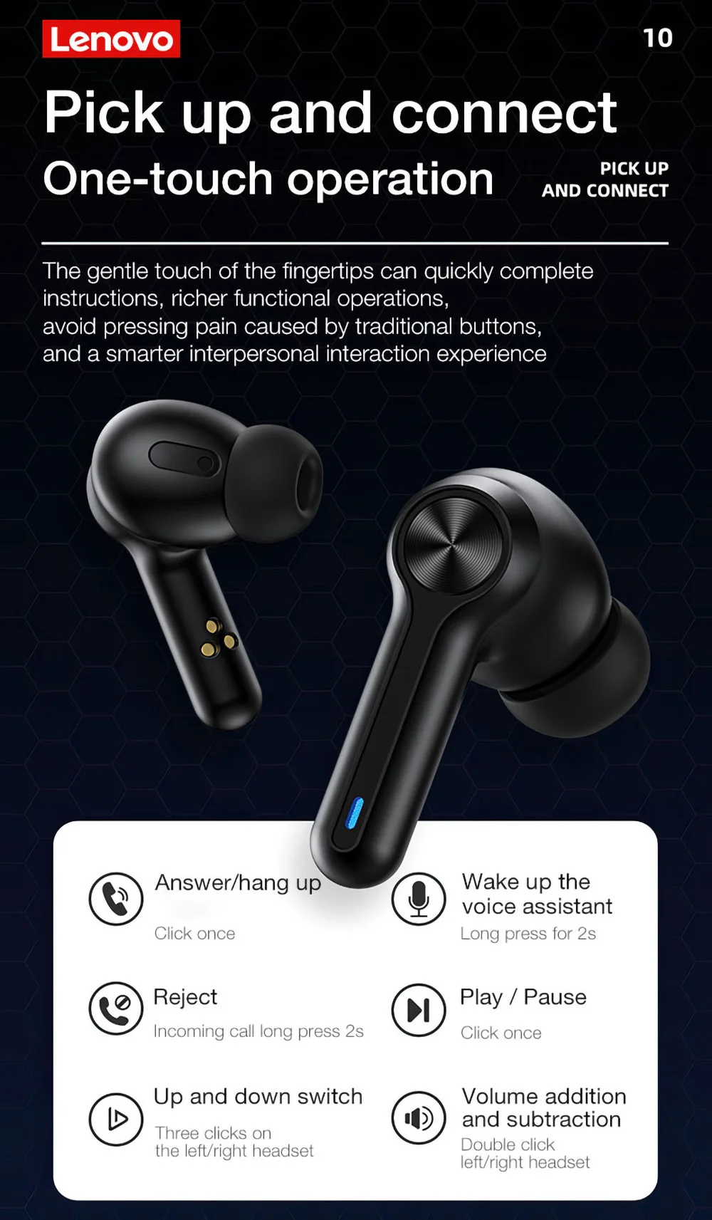 Lenovo Thinkplus LP3 Pro Bluetooth Earbuds with LED Display - Compro System