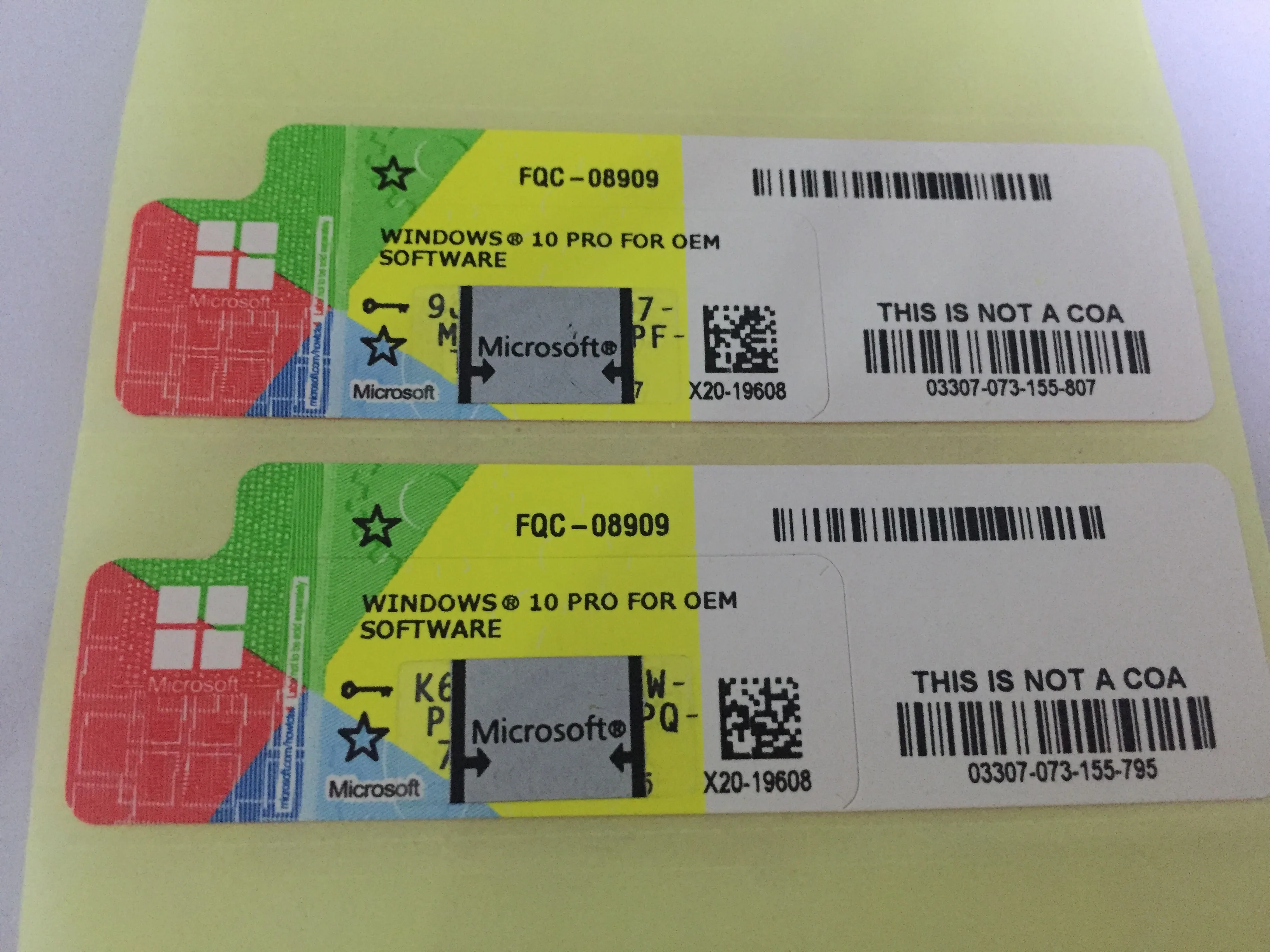 [ITEM] Microsoft Windows 10 Professional COA 스티커 승리 10 Pro Key Label ...