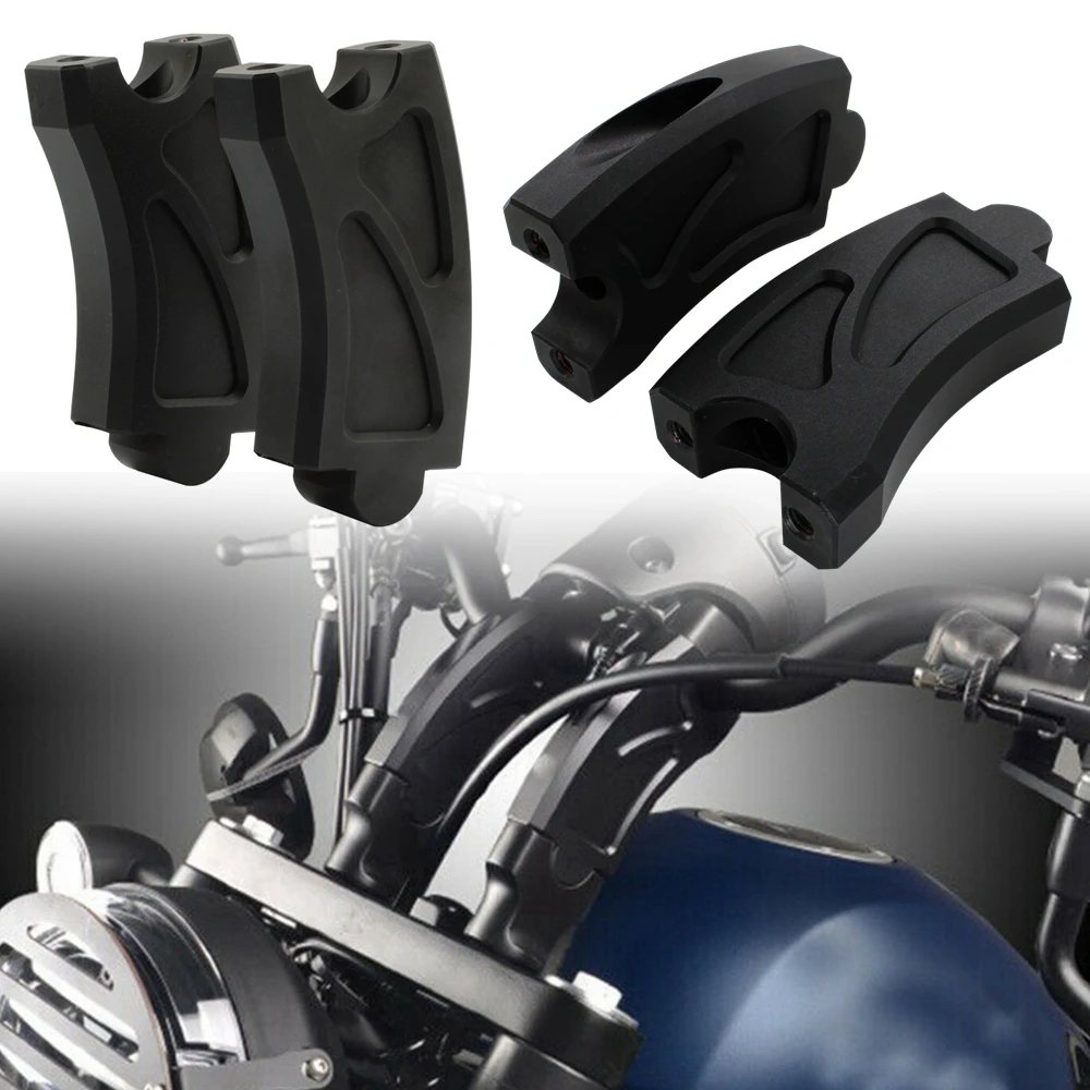 Handlebar-Risers-Handle-Bar-Lift-Clamp-Adapters-for-Honda-Rebel-CMX-500 ...