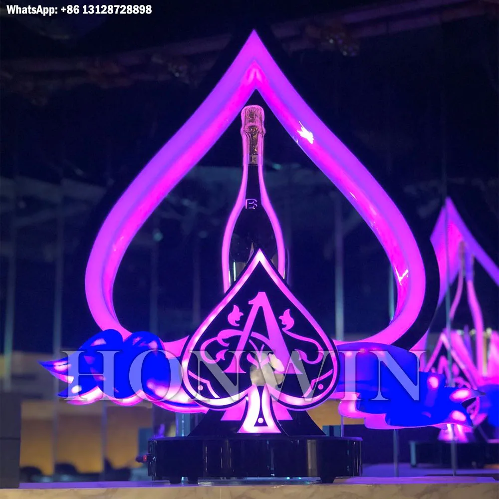 Battery Powered LED Lighted Ace Champagne Bottle Presenter Glorifier ...