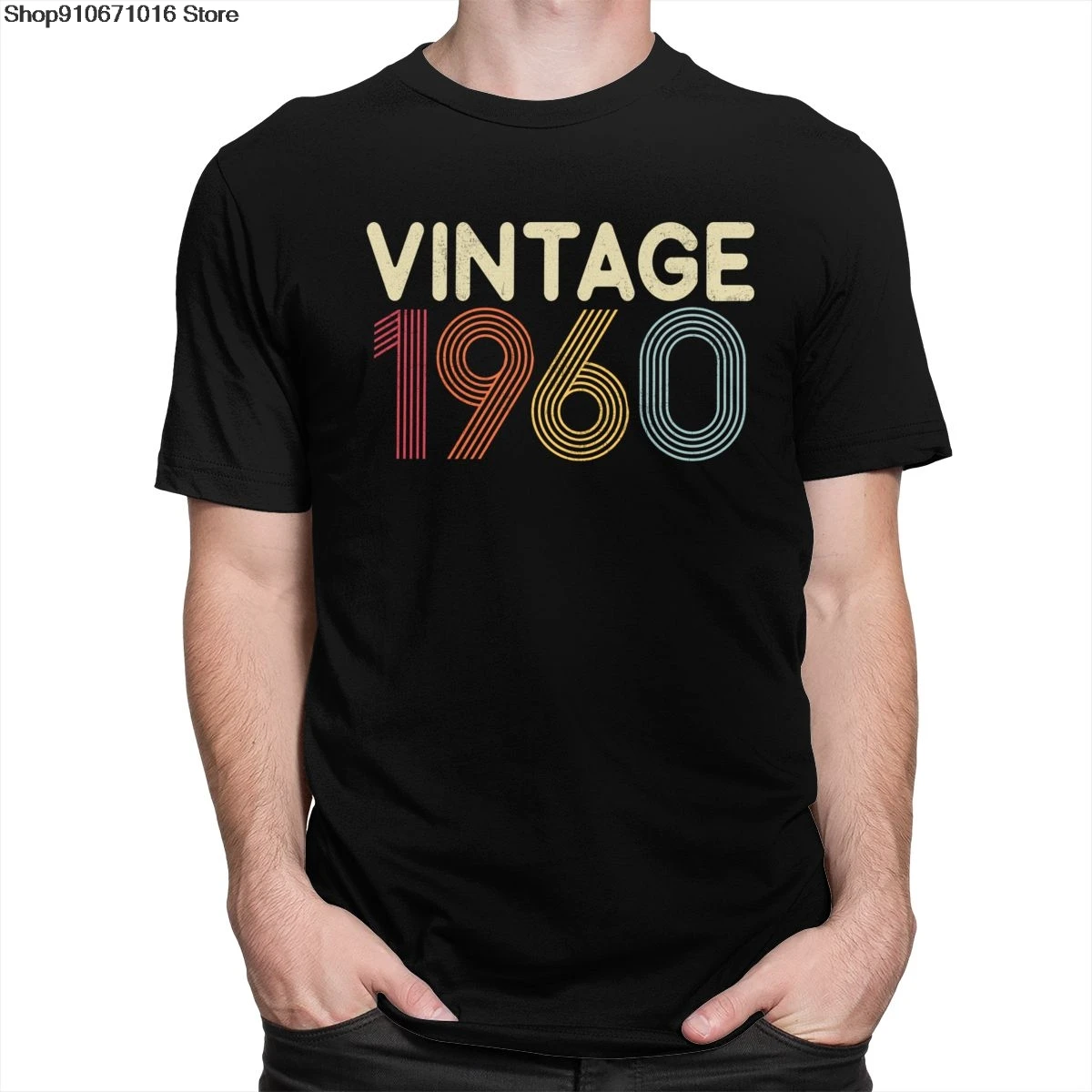 Vintage 1960 T shirt for Men Short Sleeves 60th Birthday Gift T Shirt ...