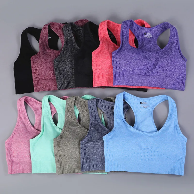 10 Colors Women Seamless Fitness Sports Bra Running Workout Yoga Bra ...