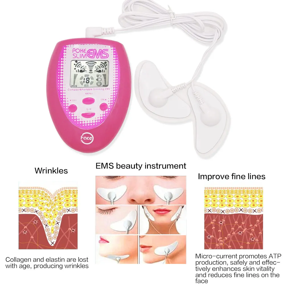 Electronic Face Pulse Massager Jaw Exerciser EMS Facial Body Muscle ...
