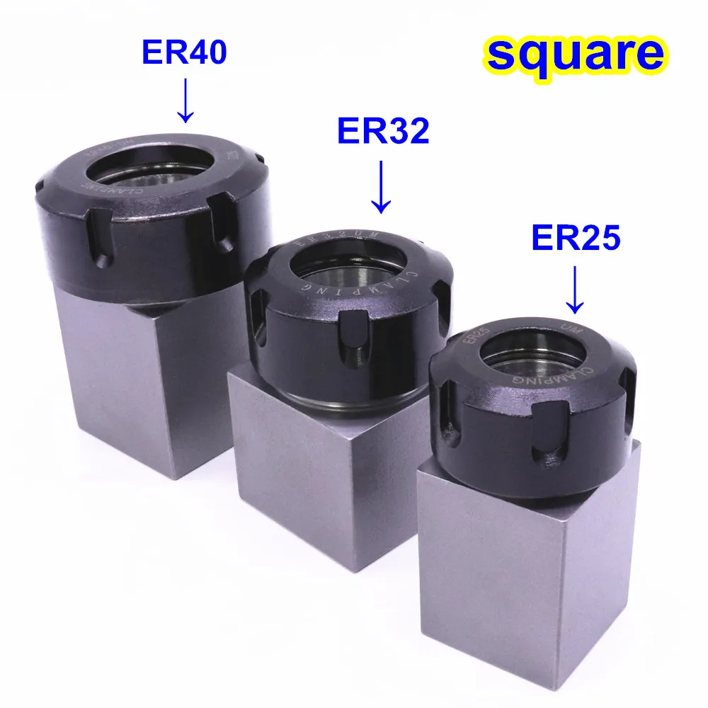 1pcs Square Er25 Er32 Er40 Chuck Block Hard Steel Spring Collet Chuck ...