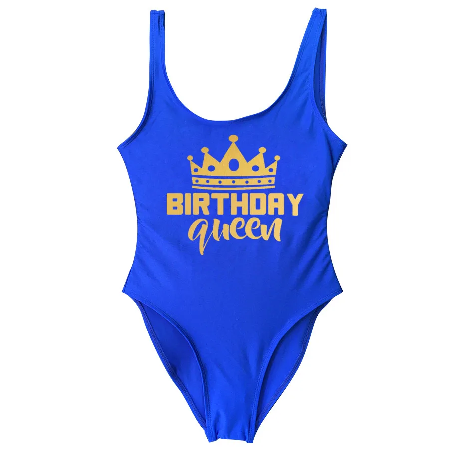 Swim One-Pieces Birthday Squad Queen One Piece Custom Bathing Suit ...
