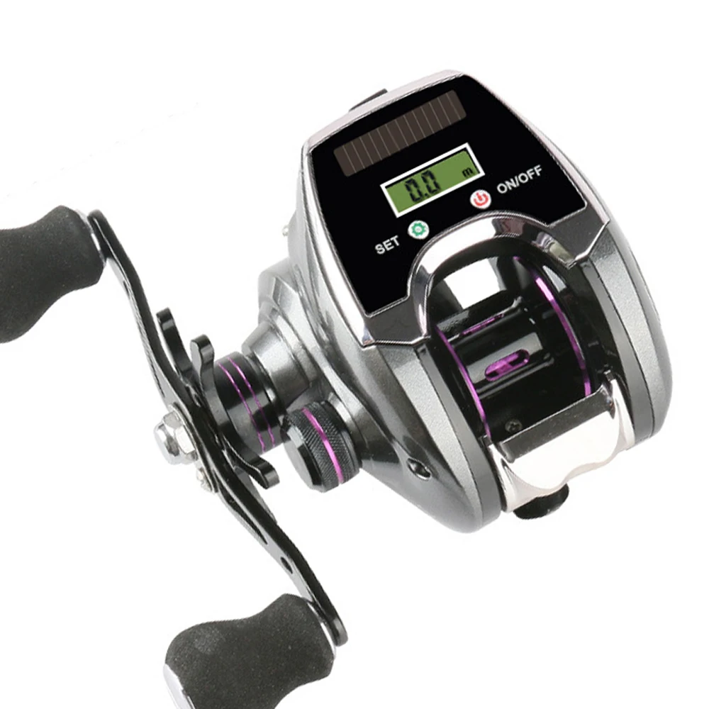 Solar Charging Board Electric Baitcasting Fishing Reel Digital Display ...