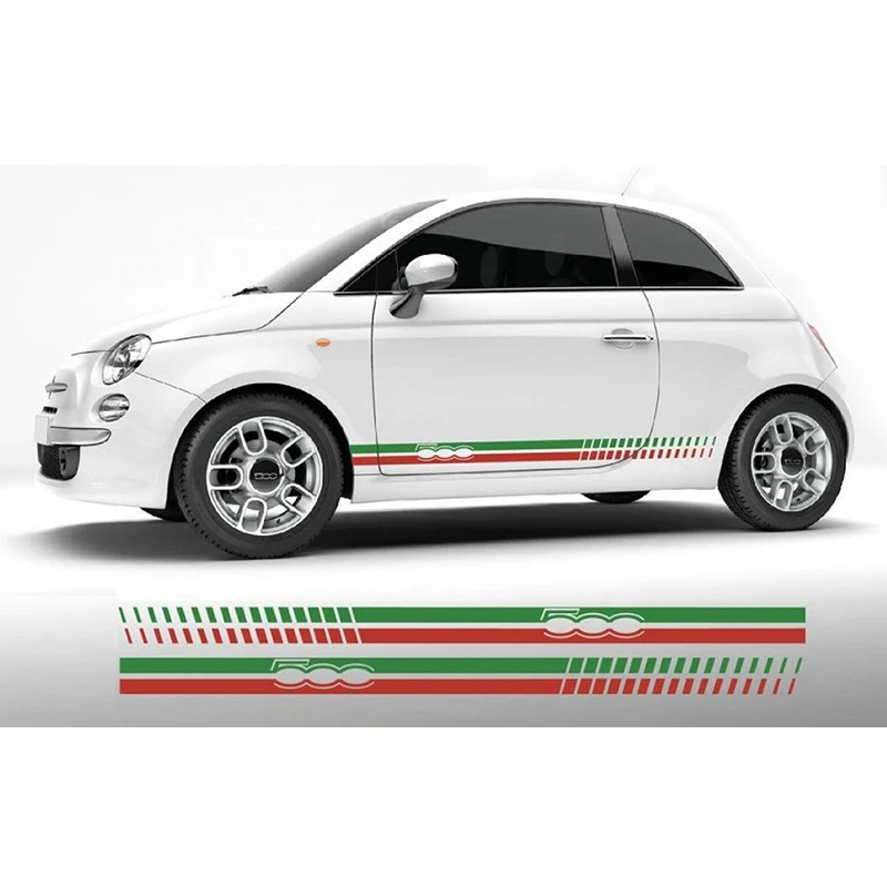 White Fiat Red Strip