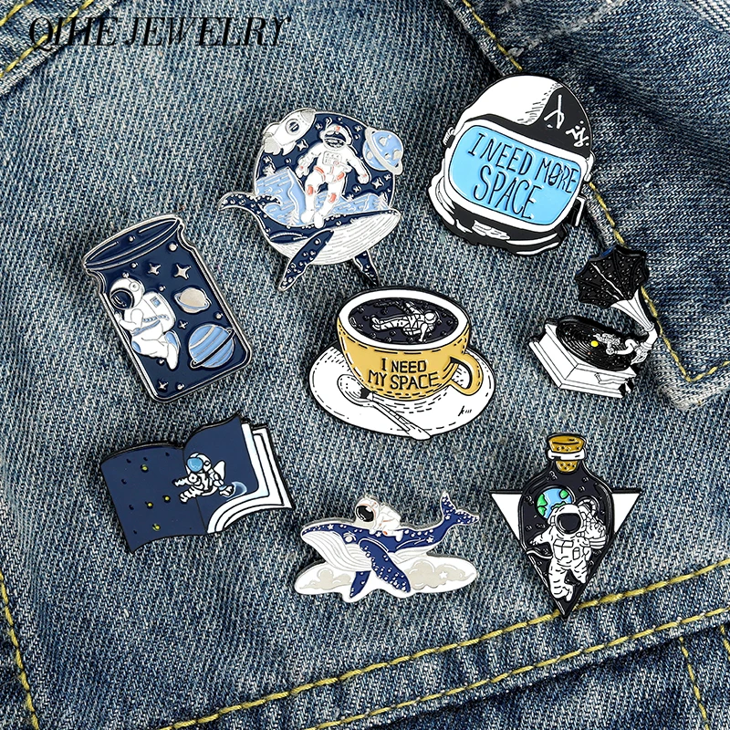 I-Need-My-Space-Pin-Collection-Astronaut-Brooch-Planet-Starry-Sky ...