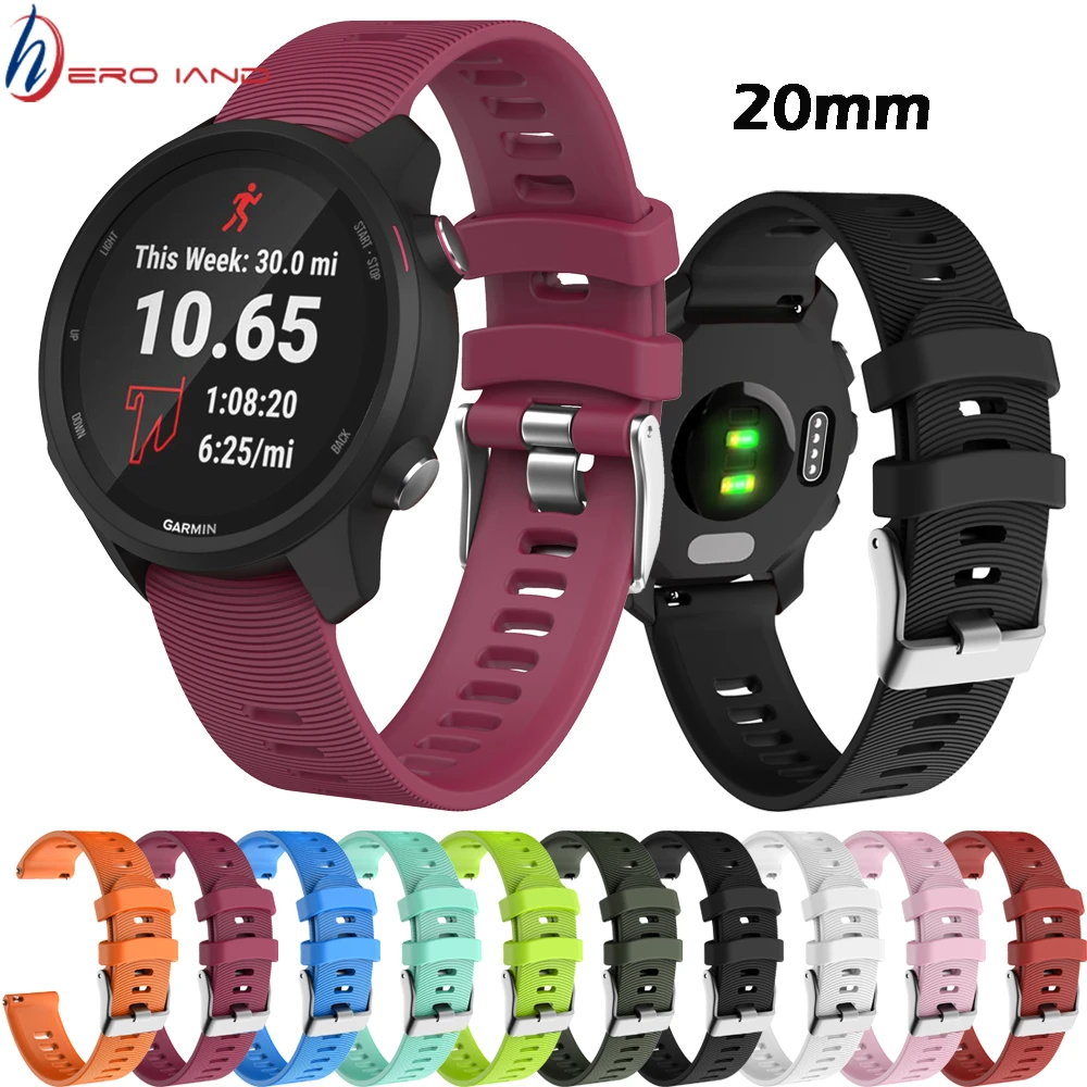 For Garmin Forerunner 245 245m Vivoactive 3 Silicone Watch Band Strap ...