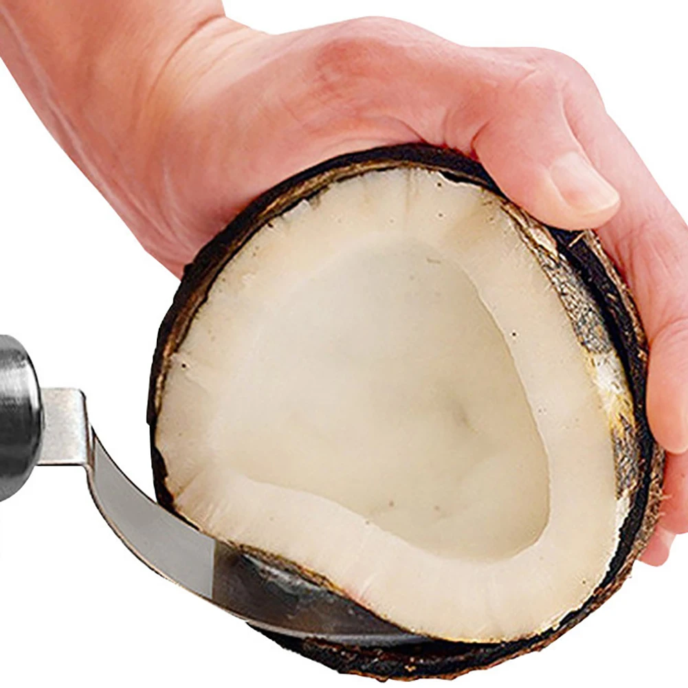Coconut-Tool-Opener-Stainless-Steel-Coconut-Meat-Removal-Durable-Wooden ...