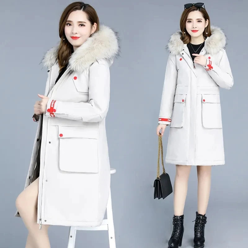 Women Winter Mid Length High end Fashion Thicker Knee Parka Jacket ...