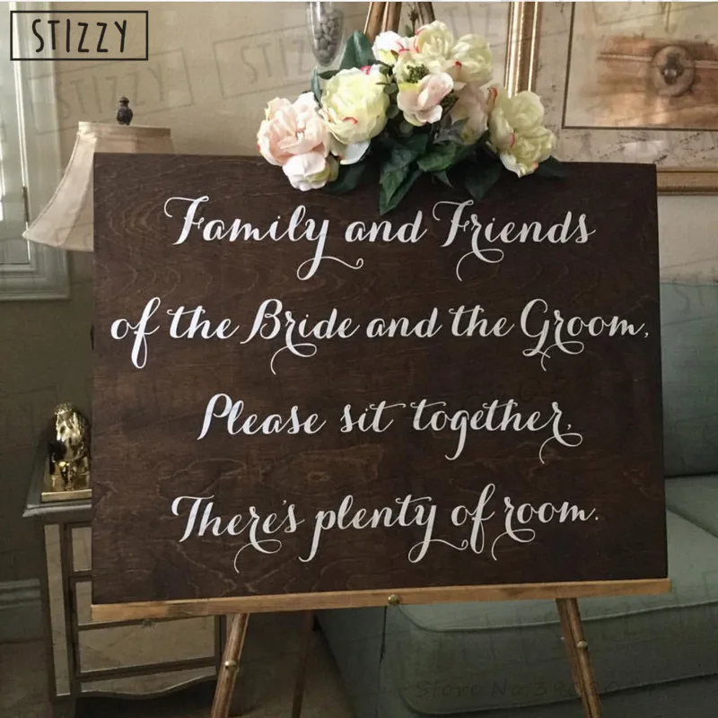 STIZZY Wall Decal Wedding Decoration Quotes Family And Friends Sit Sign ...