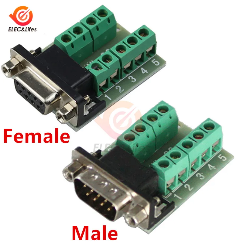 Adaptador de puerto de D USB macho y hembra DB9, módulo de Terminal de señales RS232, Conector ...